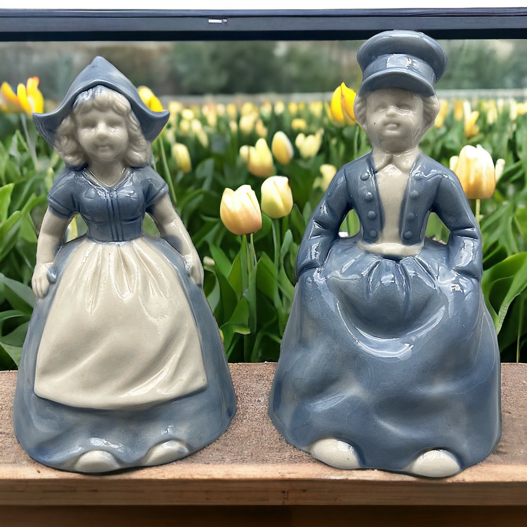 Dutch Couple Bell Figurines, Blue and White, Mid Century, Price ...