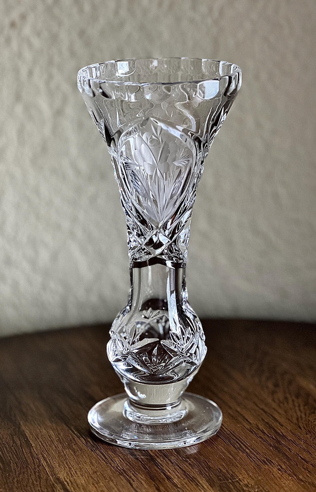 Cut Crystal Vase, Incised Glass, Flower Floral Arranging - Etsy