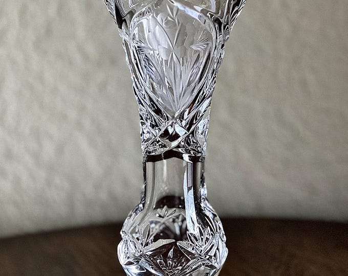 Cut Crystal Vase, Incised Glass, Flower Floral Arranging - Etsy