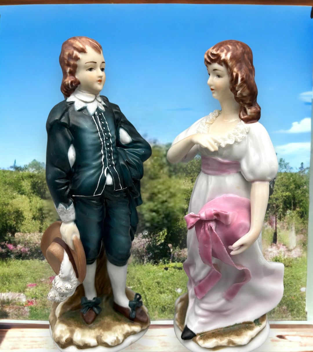 Lefton China Figurine, Blue Boy and Pinkie, Made in Japan - Etsy