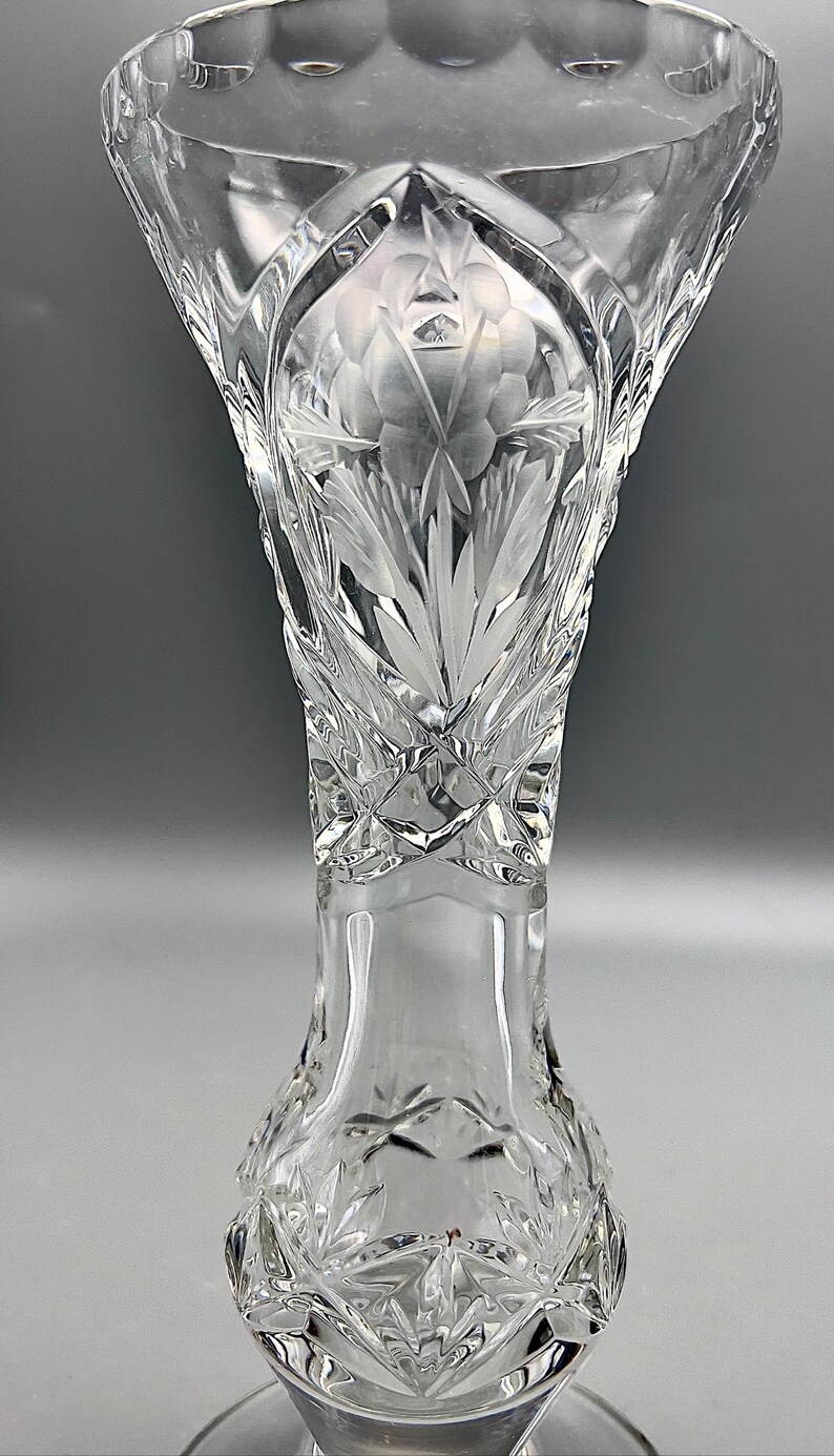 Cut Crystal Vase, Incised Glass, Flower Floral Arranging - Etsy