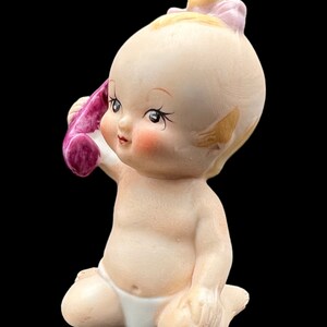 Vintage Baby Figurine With Vintage Telephone, Enesco Collectible Figure ...