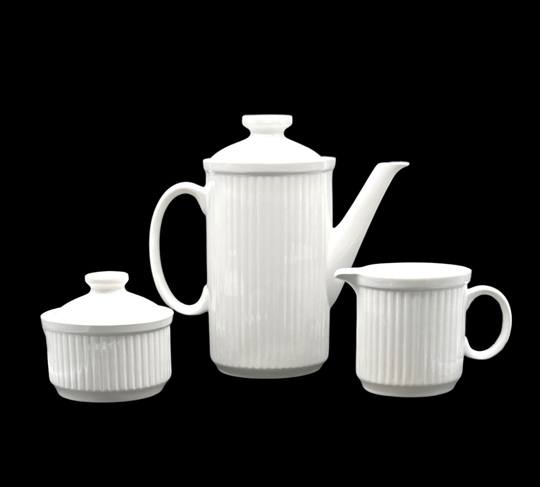 Pitcher Coffee Set, Creamer, Sugar, Ironstone Coffee Service, Modern ...