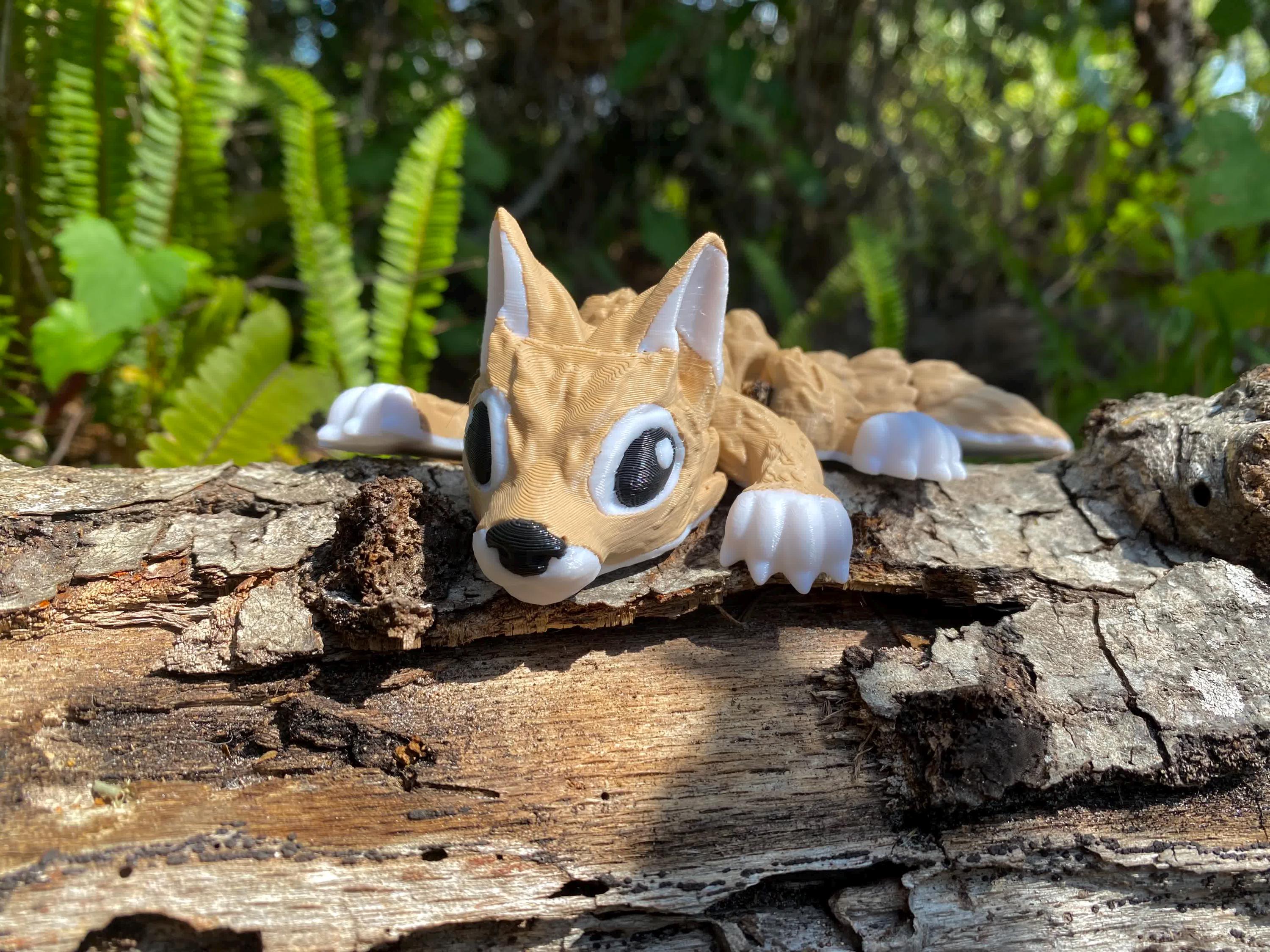 3D Printed Articulated Wolf Figurines: Cinderwing Adult, Pup & Rock Den ...