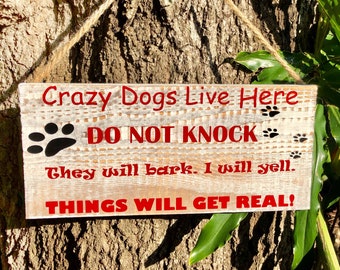 Dogs live here sign | Etsy