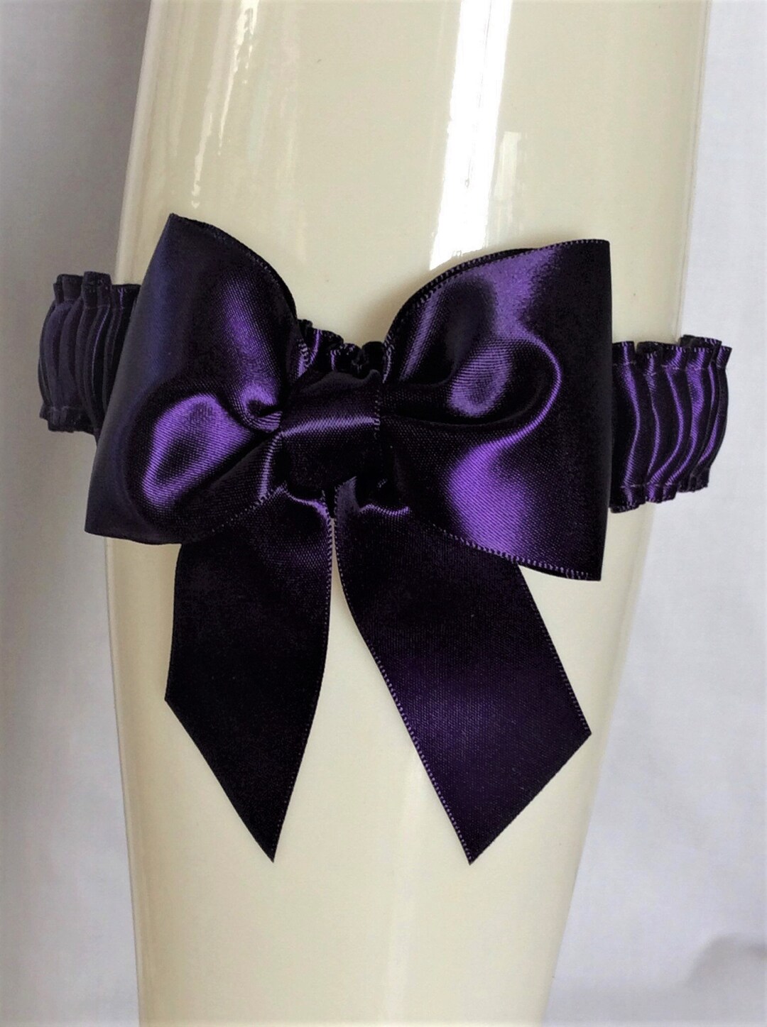 Dark Purple Big Bow Garter - Etsy