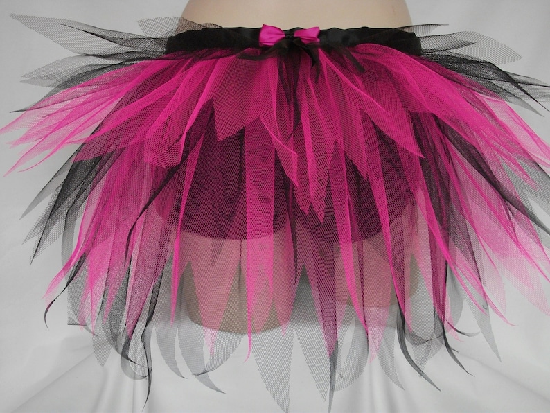 Adult Ladies Black Neon Pink Half Tutu Bustle Net Over Skirt | Etsy