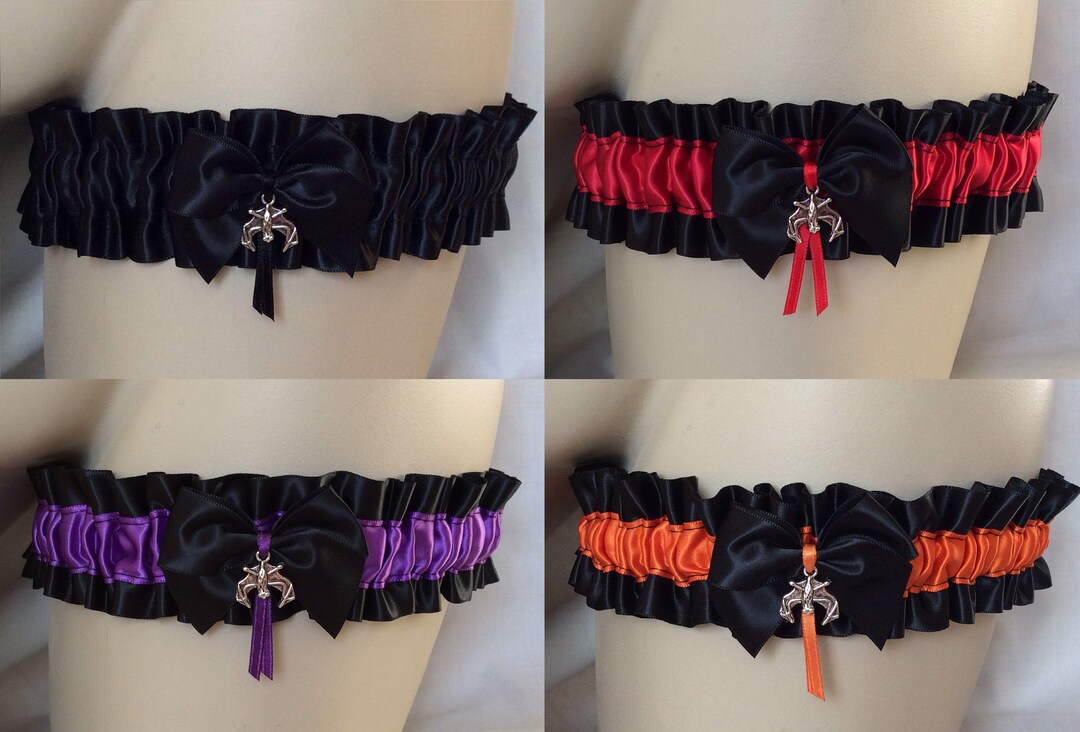 Black Purple Red Orange Bat Garter - Etsy