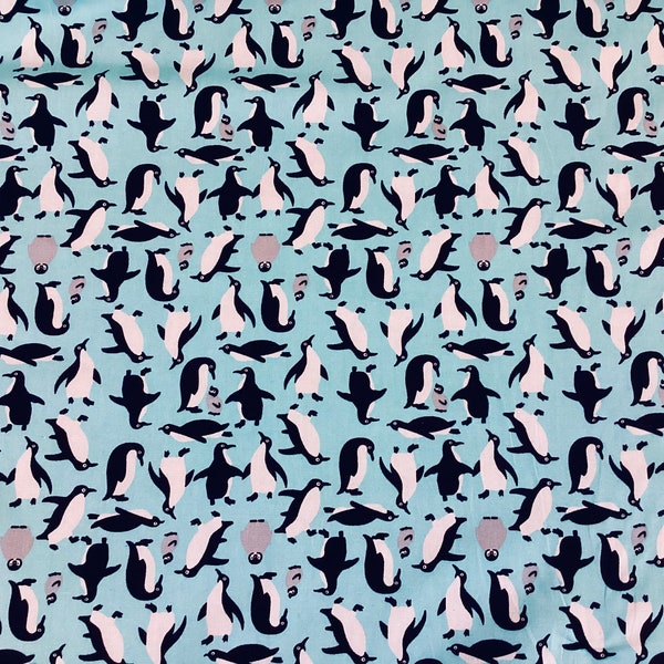 Penguin Cotton Fabric - Etsy UK