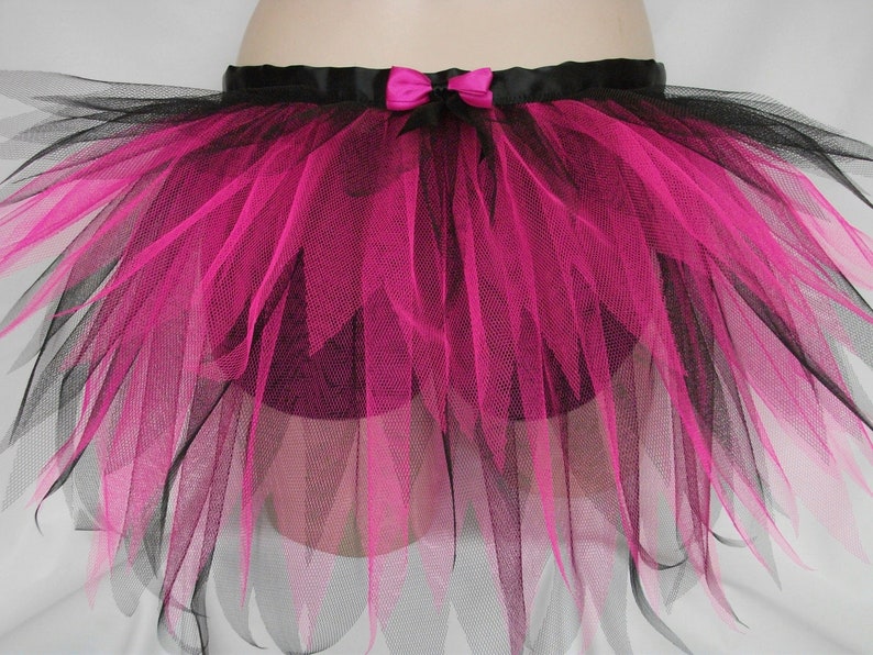 Adult Ladies Black Neon Pink Half Tutu Bustle Net Over Skirt | Etsy