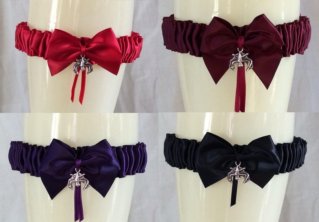 Black Navy Blue Deep Purple Red Burgundy Claret Bat Garter - Etsy