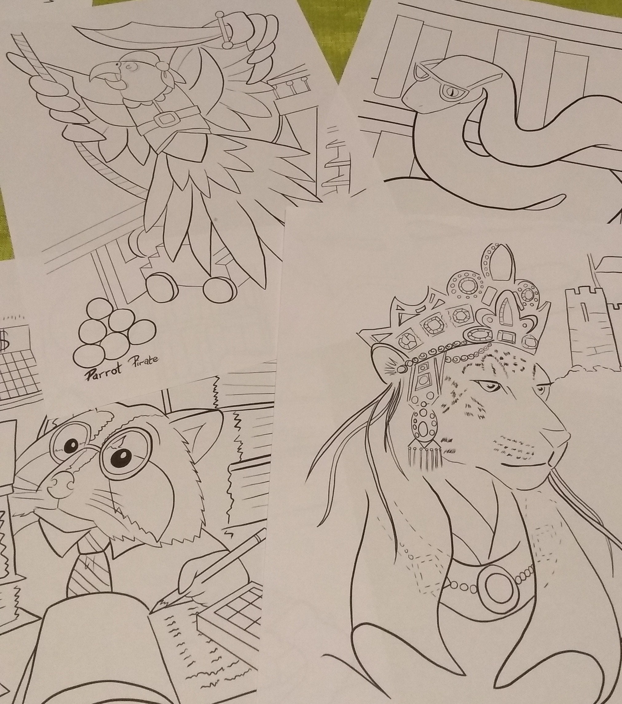 Animal Characters 8 Colouring Pages Collection 2 - Etsy UK