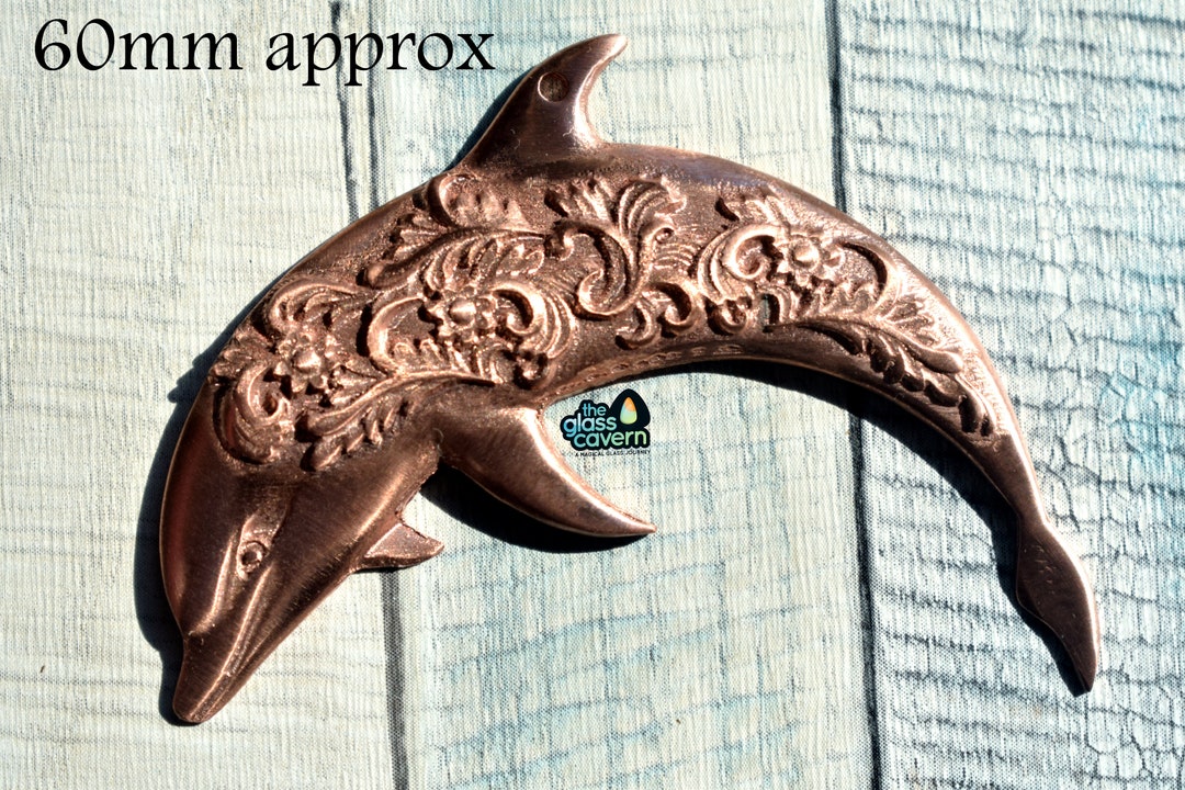 Pure Copper Dolphin Pendant, 60mm Width - Etsy