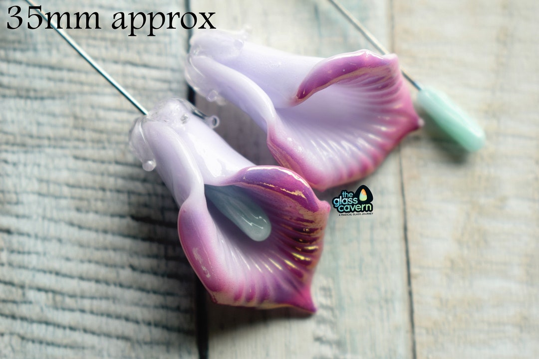 Lavender Borosilicate Lily & Stamen Head Pin Set - Etsy