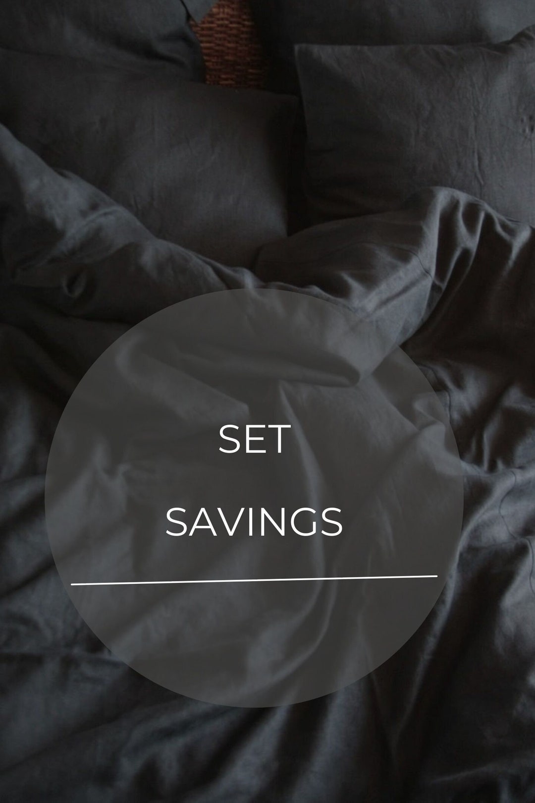 Black Linen Bedding Set Washed Linentwin Queen King Duvet Cover and ...