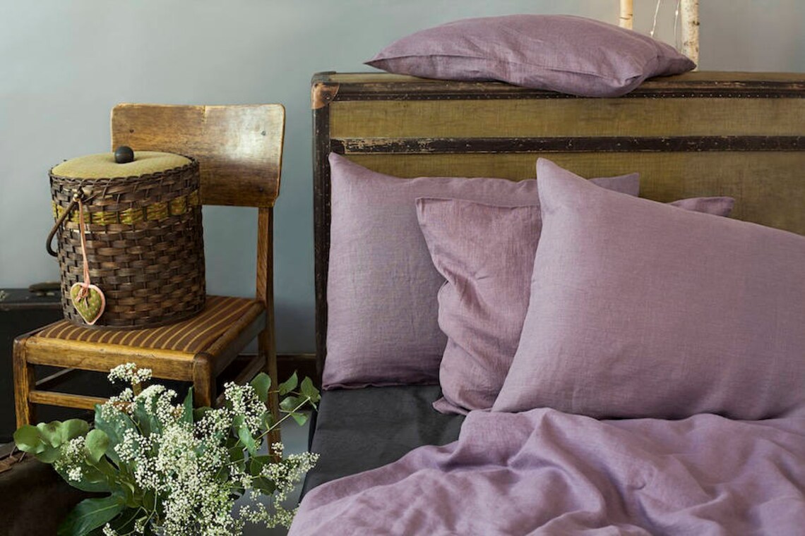 Lavender Duvet Cover Made of Softened Linen - Etsy