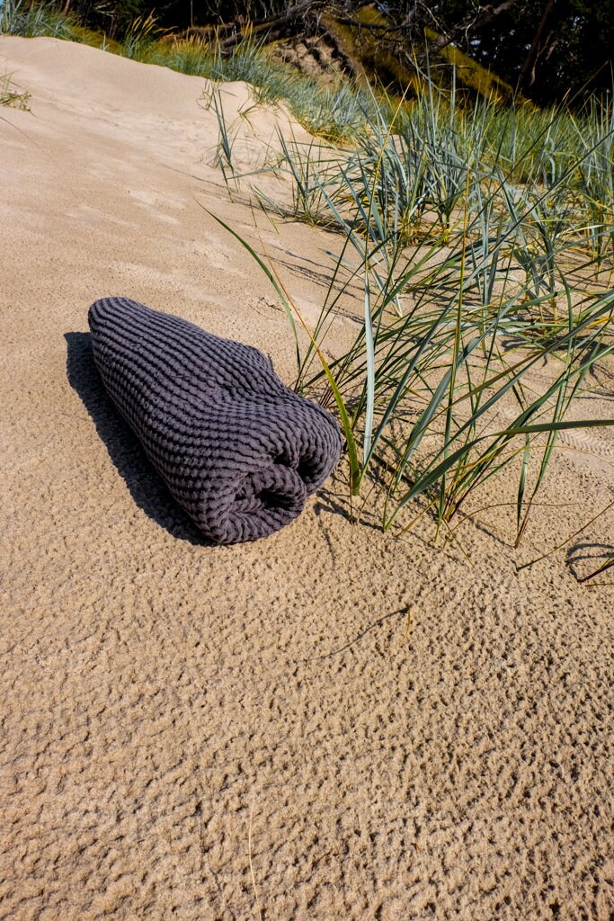Waffle linen Beach Blanket | Etsy
