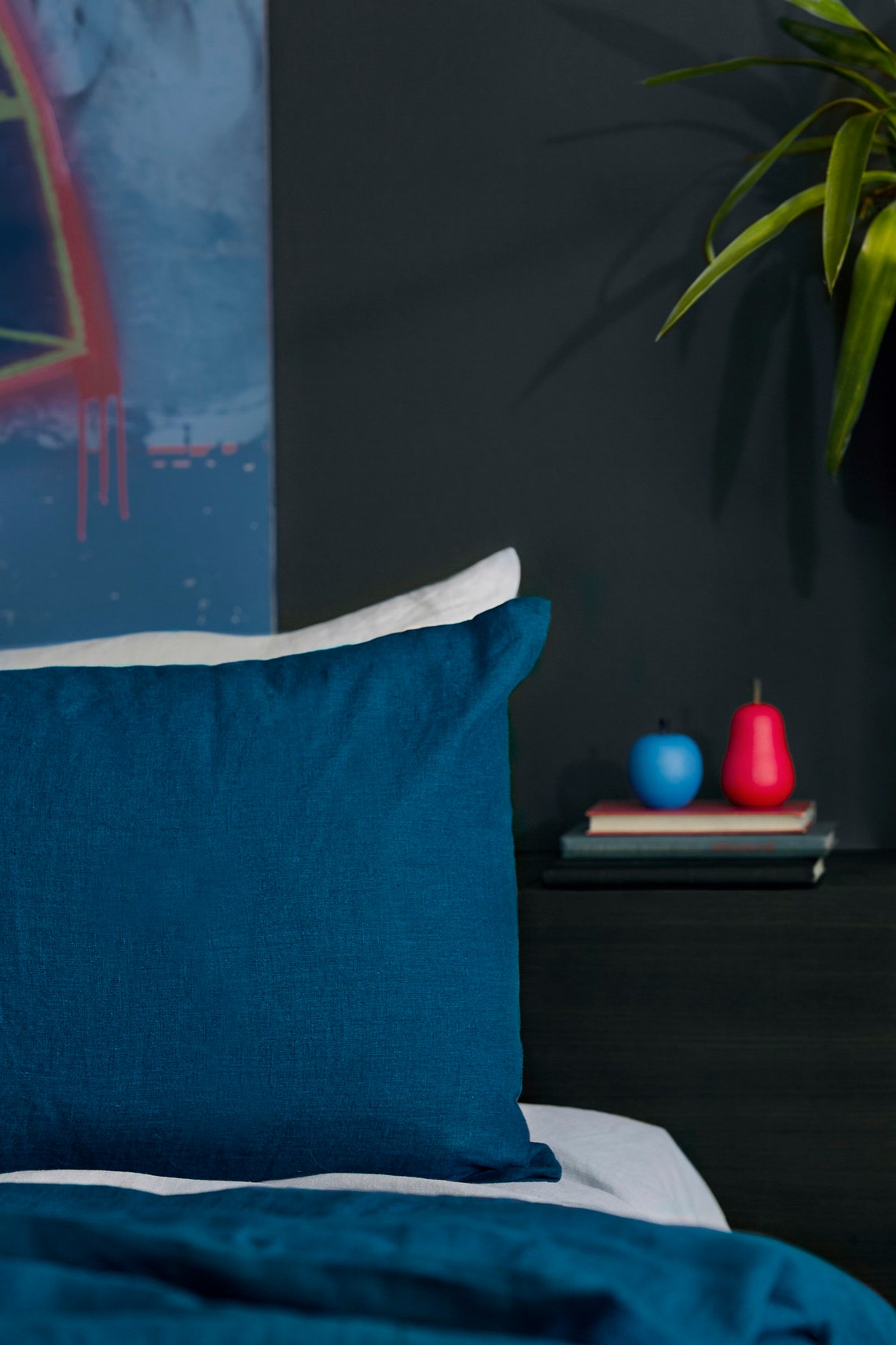 Sea Blue Color Linen Pillow Case - Etsy