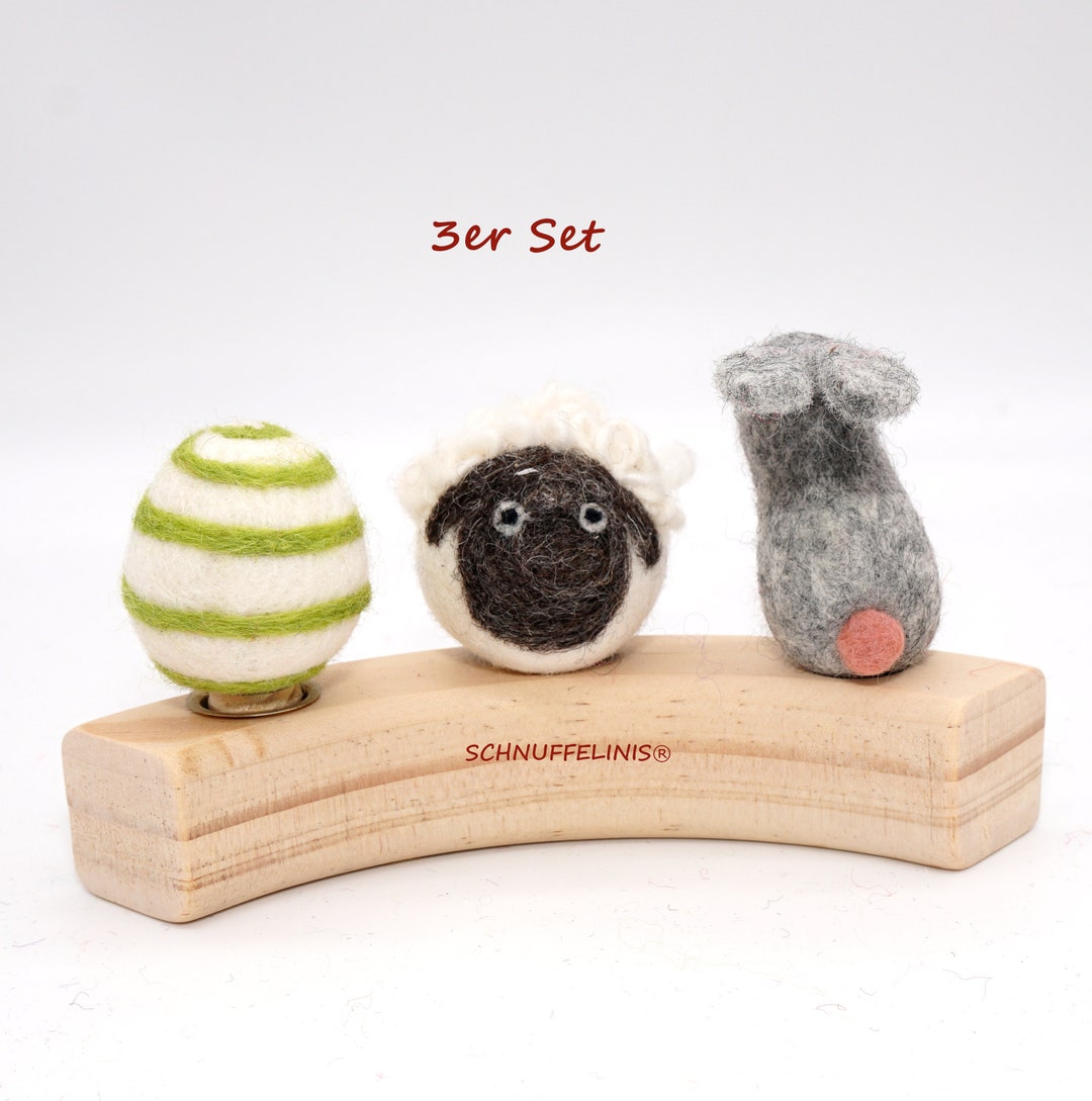 Bunny Felt Plug Seasons Ring, Wooden Ring Seasons Easter, Easter Bunny ...