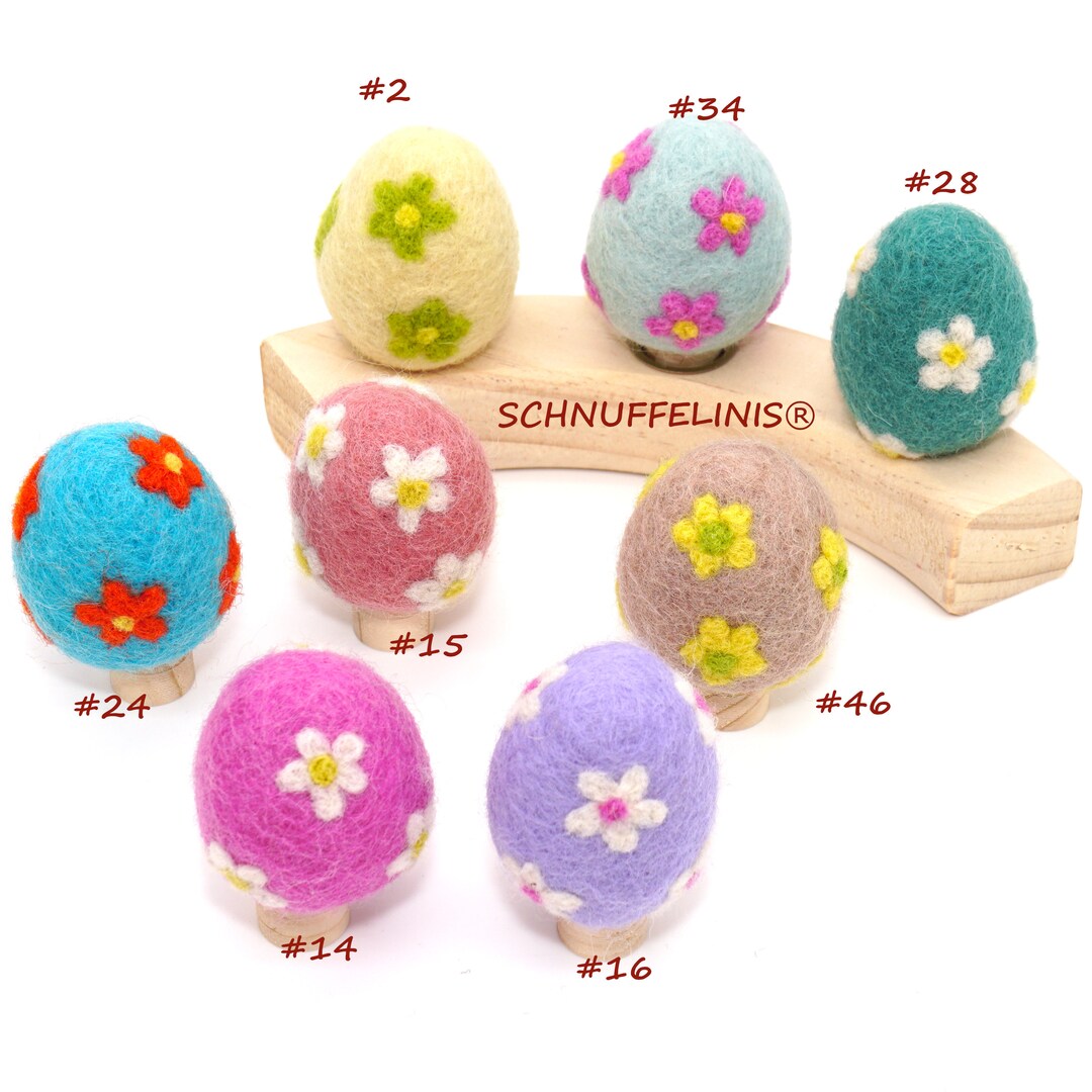 Wool Felt Easter Eggs Plug for Grimms Wooden Rings, Spring Easter ...