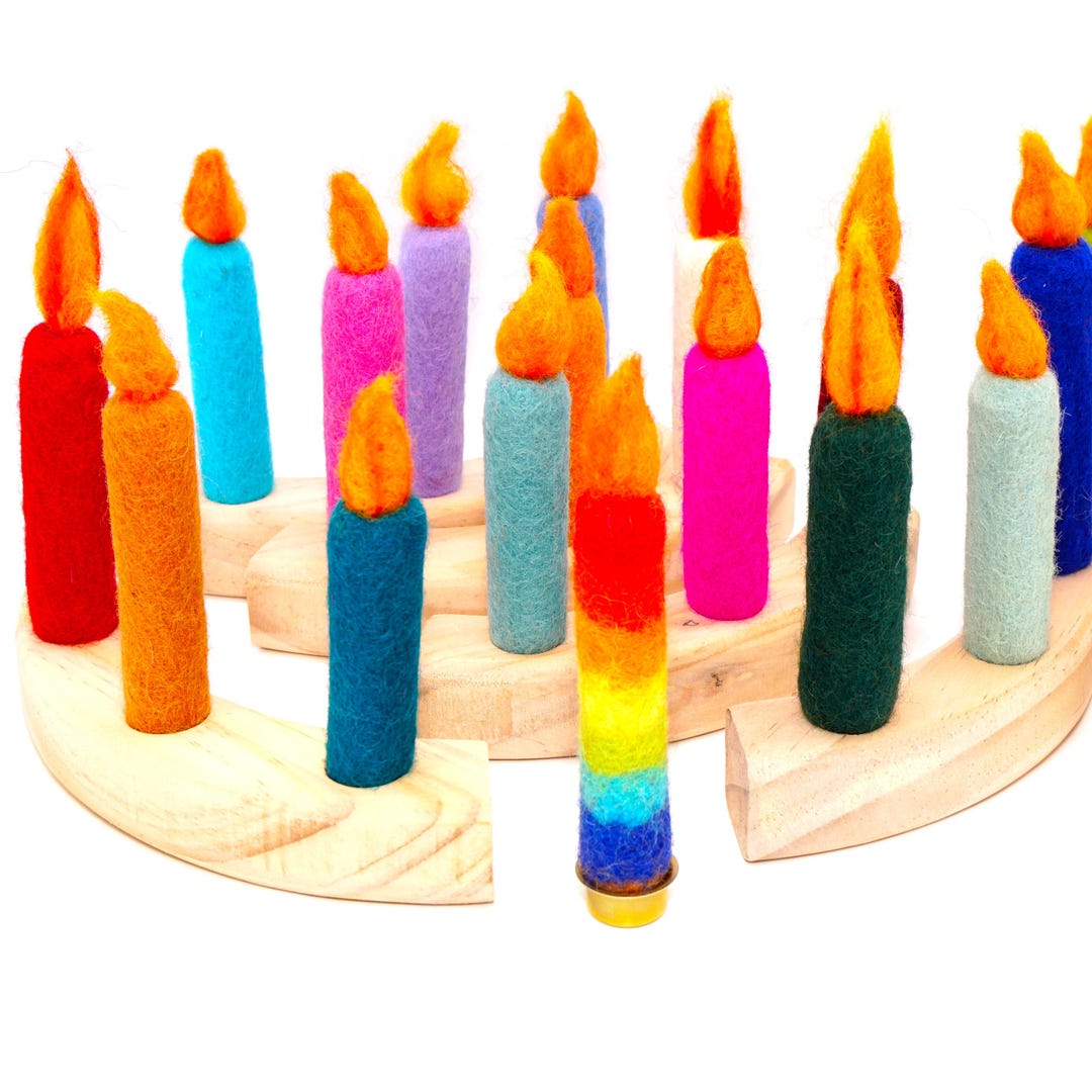 Birthday Candle Fire Free, Felt Candles Grimm Goki, Wool Ornaments ...