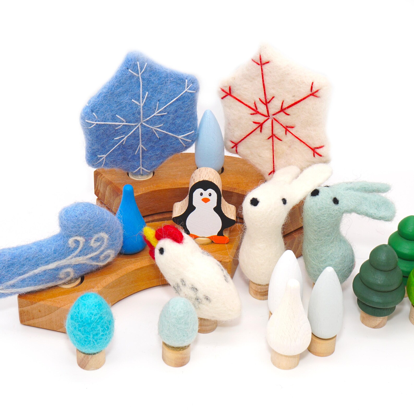 Wonderland Animals Grimms Plug Birthday Ring, Wool Ornaments Wooden ...