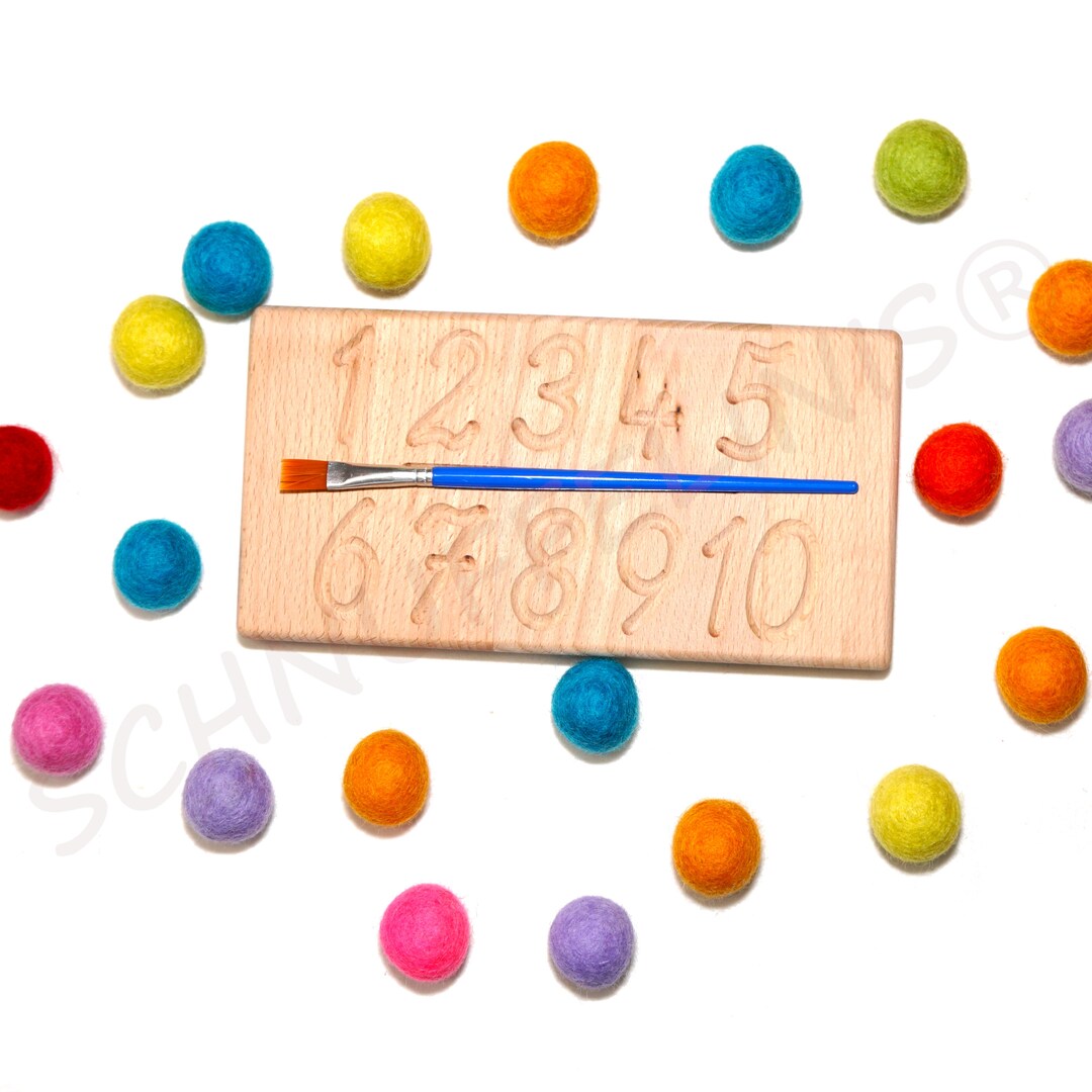 Montessori Counting Board Felt Balls Tracing Board Toddler - Etsy
