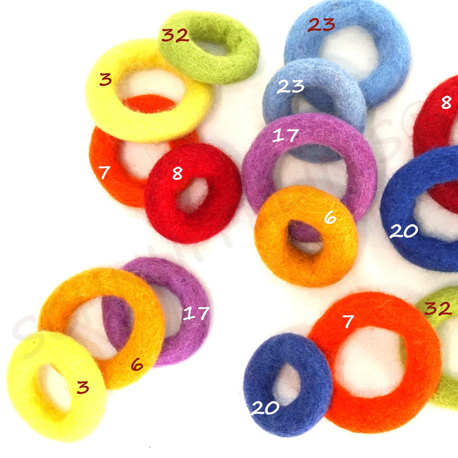 Wool Felt Ringe Montessori, Felt Rings, Stacking Baby Toy, Rainbow ...