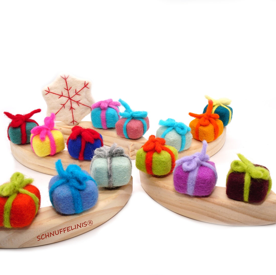 Felt Gift Birthday Wooden Ring Figures, Gift Tags Decoration, Birthday ...