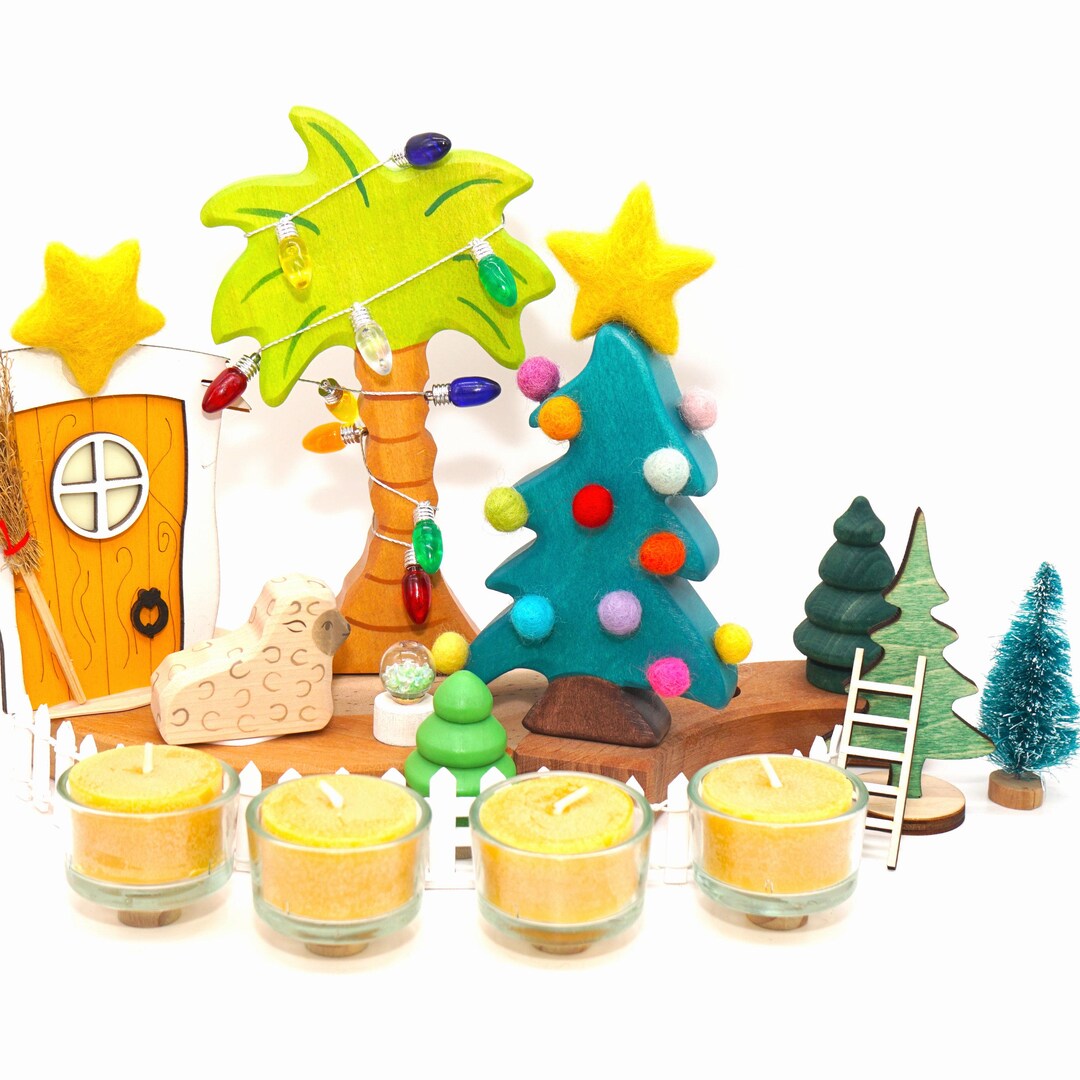 Holiday Seasons Stars Sun Tree Plugs, Wooden Ringe Waldorf Montessori ...