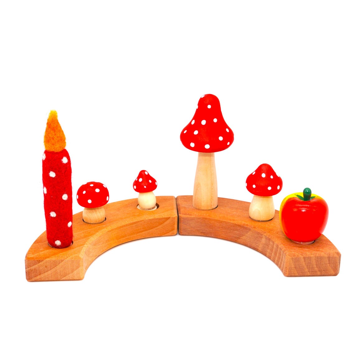 Felt Wooden Ring Felt Leaves Plug, Wind Weather & Wooden Mushrooms ...