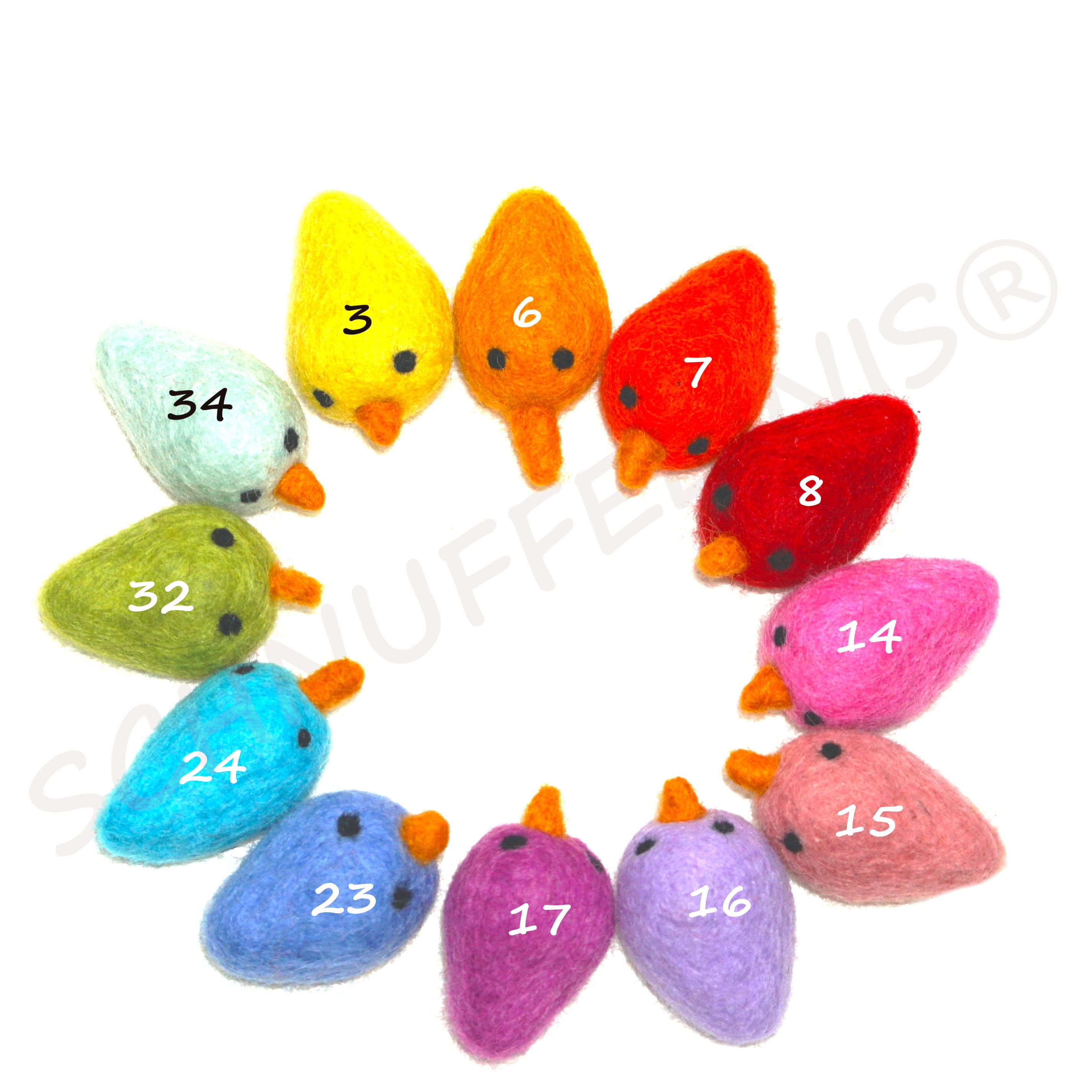 Wool Felt Bird Waldorf Celebration Rings Plugs, Bird Felt Ornament ...
