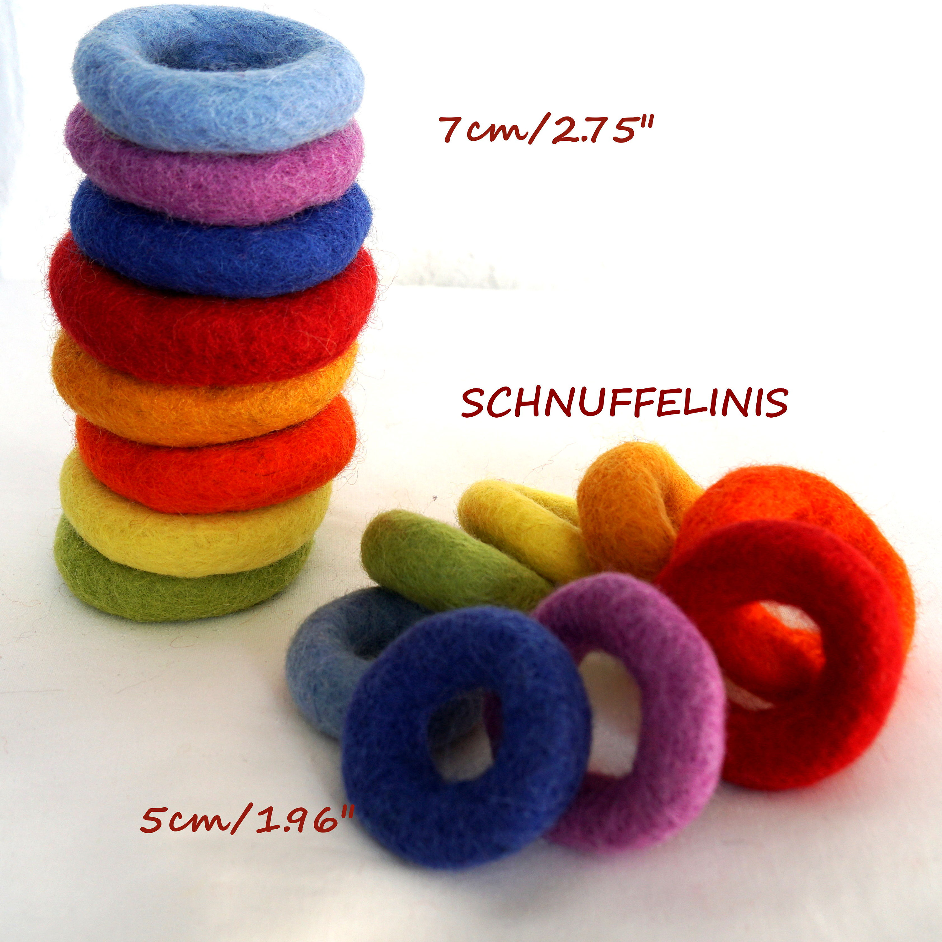 Wool Felt Ringe Montessori, Felt Rings, Stacking Baby Toy, Rainbow ...