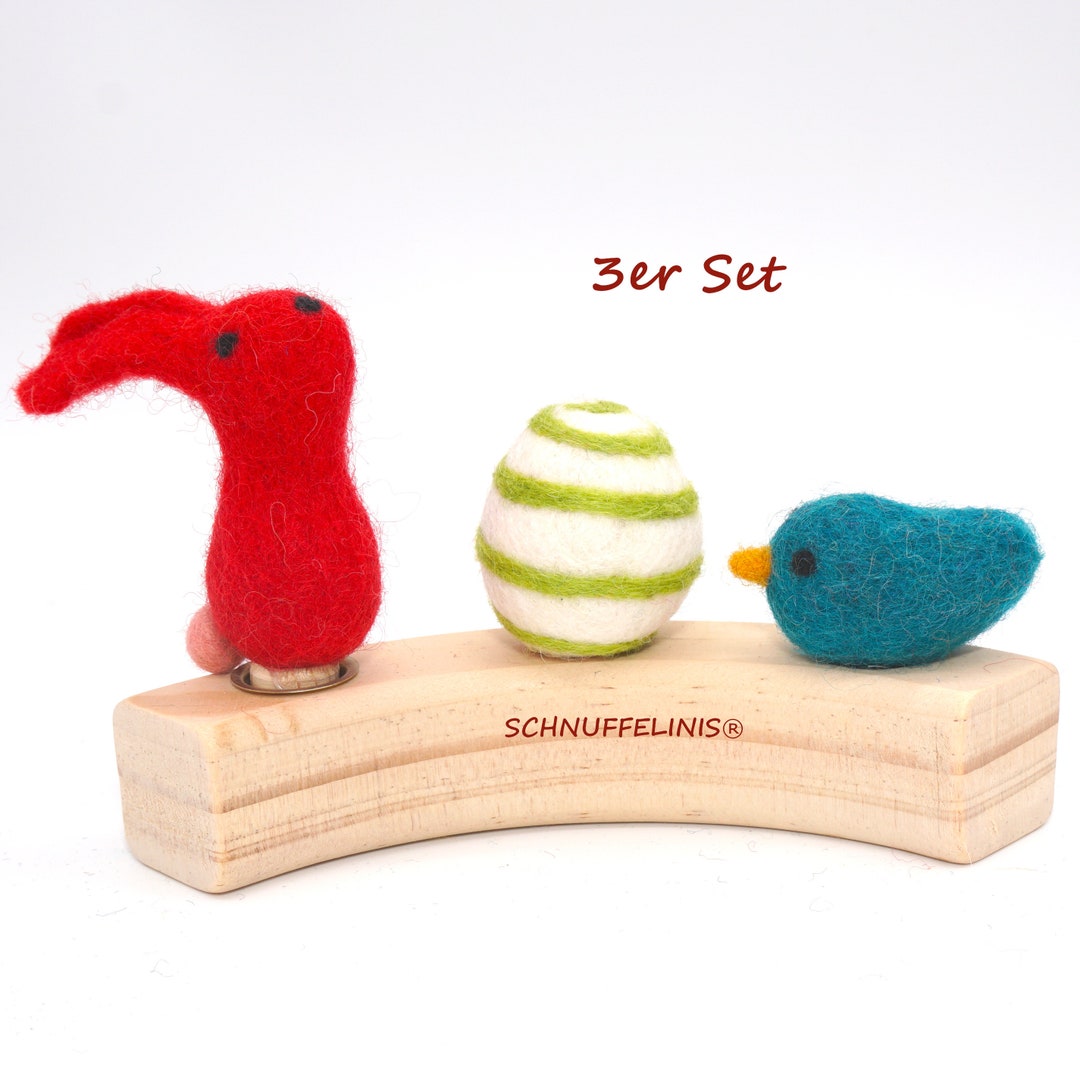 Bunny Felt Plug Seasons Ring, Wooden Ring Seasons Easter, Easter Bunny ...