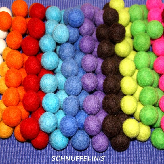 Rainbow Wool Felt Balls Colorful Felt Balls DIY Felt Jewelry - Etsy