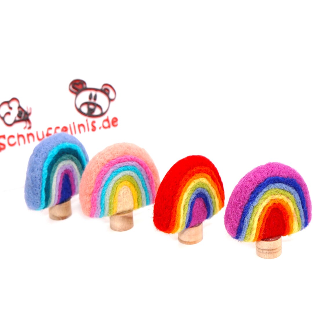 Rainbow Birthday Boys Birthday Rings, Colorful Rainbow Felt Plugs ...