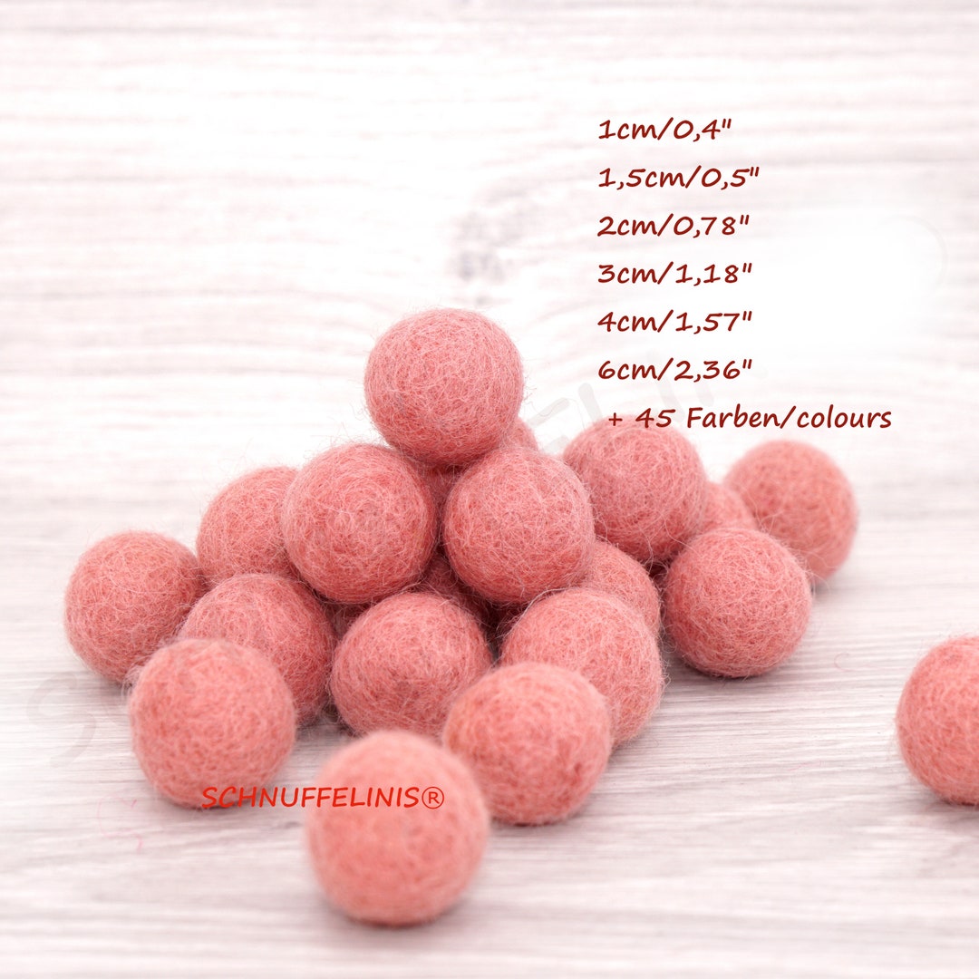 Felt Balls Red, Shades of Red Pink Felt Balls, Montessori Garlands ...