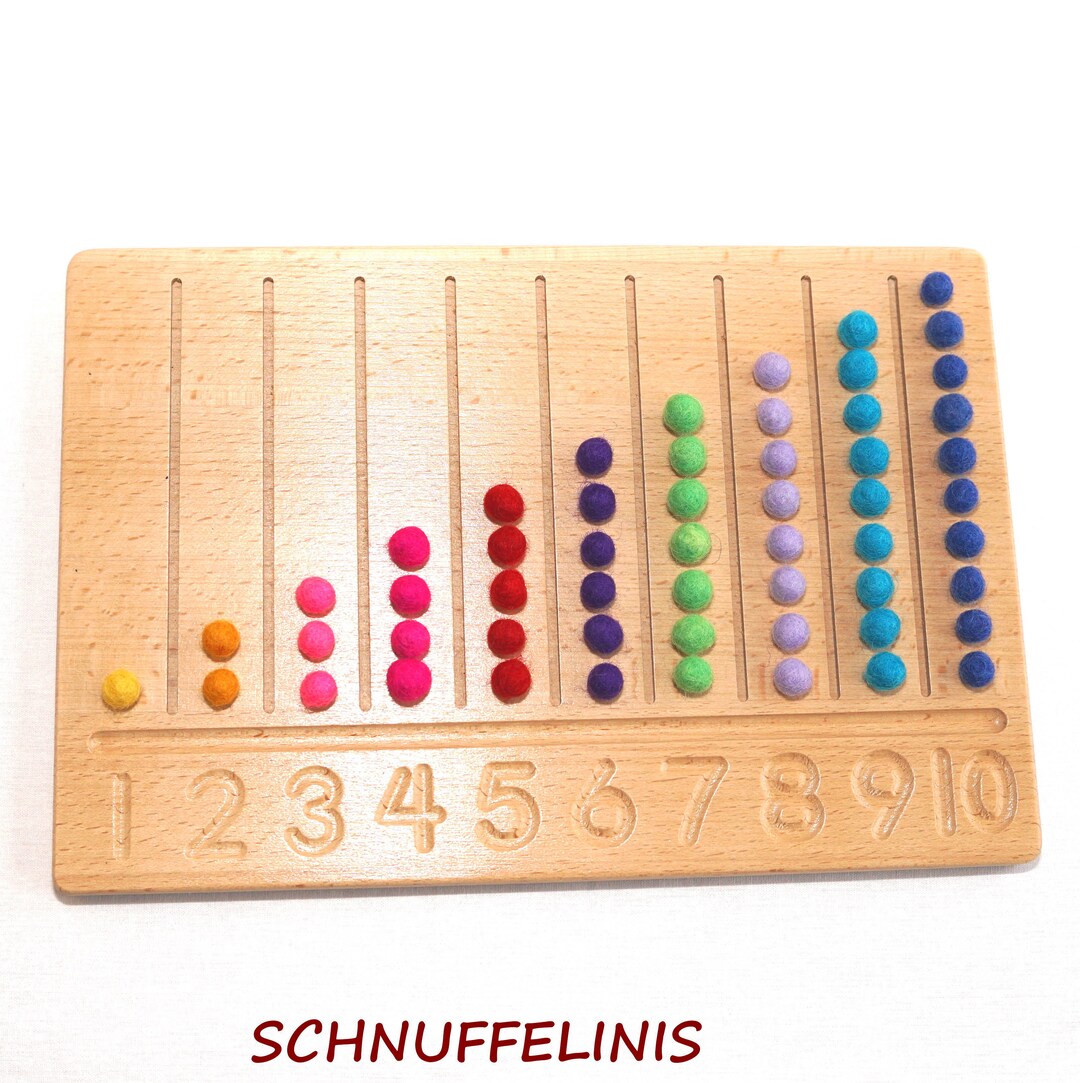 Montessori Numbers, Counting Board Till 10, Waldorf Wooden Board, Gift ...