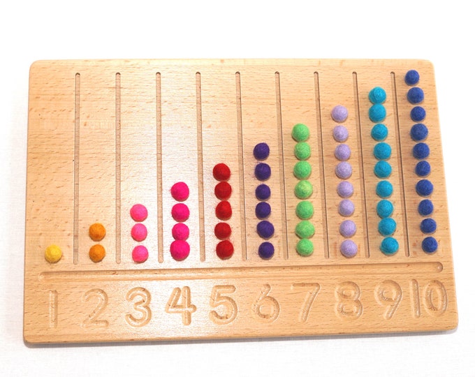 Number Counting Board - Number Tracing Board - Montessori Counting ...