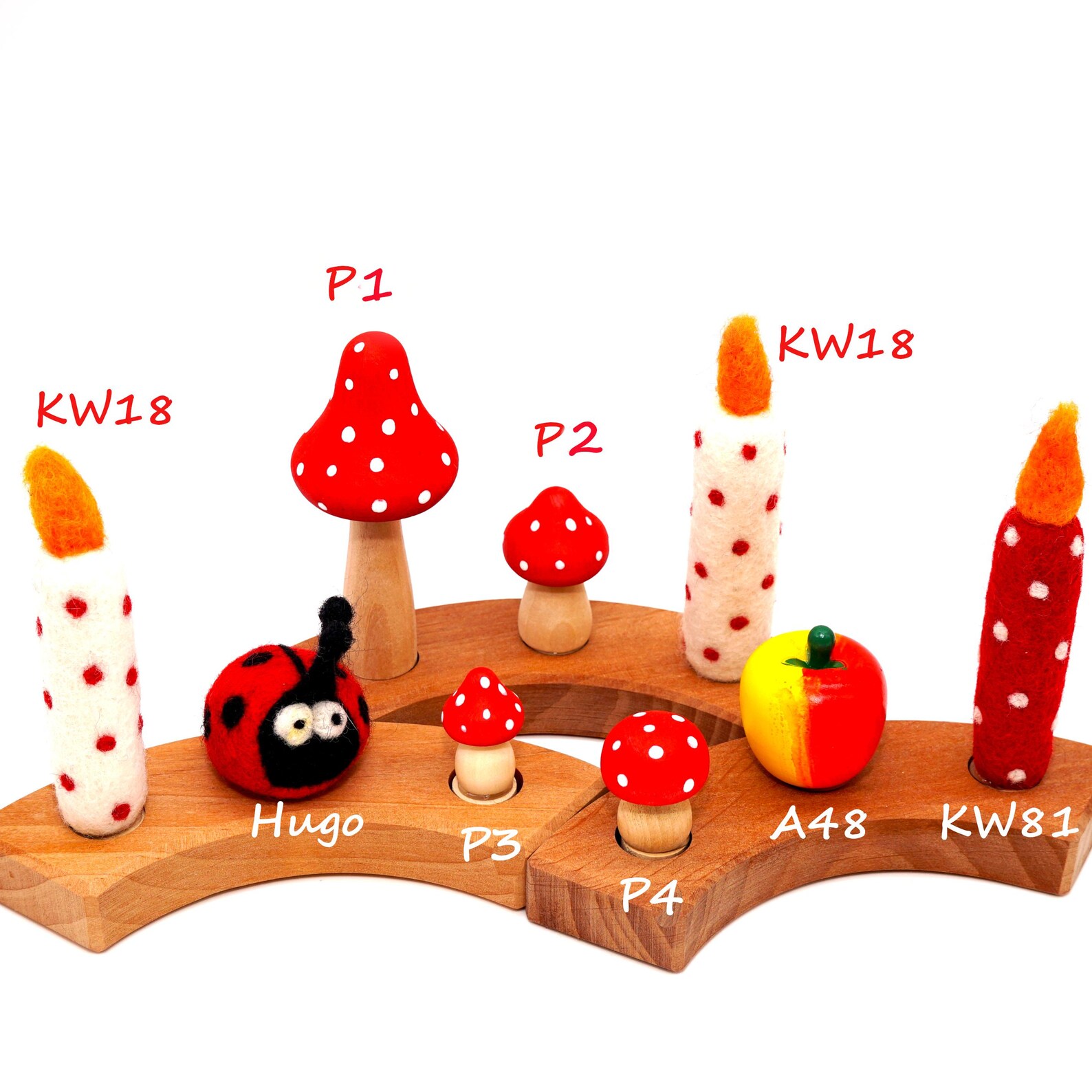 Felt Wooden Ring Felt Leaves Plug, Wind Weather & Wooden Mushrooms ...