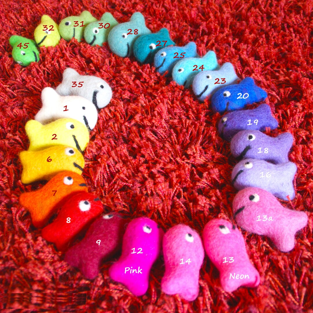 Wool Felt Fisch, Cat Toy Nature Wool Felt Fish, Baby Mobile DIY Fish ...