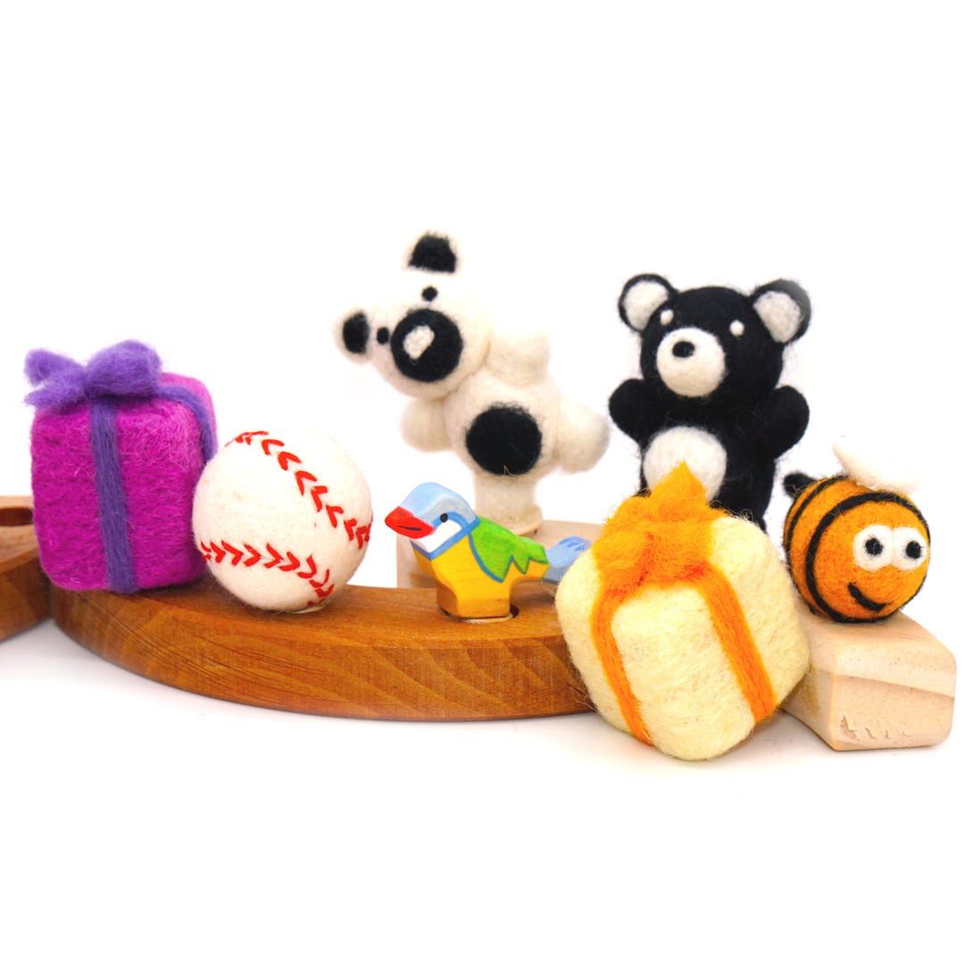 Felt Gift Birthday Wooden Ring Figures Ornaments Plug Baby Gift Felt ...