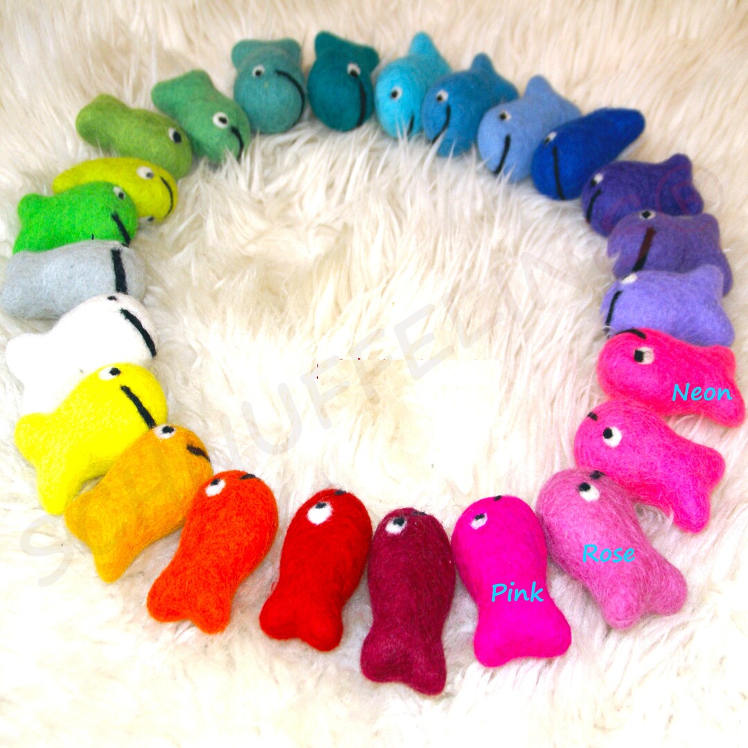 Wool Felt Fisch, Cat Toy Nature Wool Felt Fish, Baby Mobile DIY Fish ...