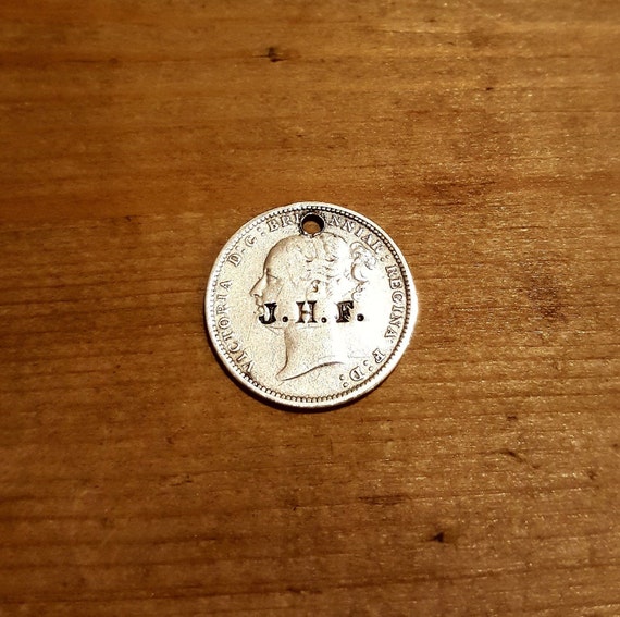 Original Silver Victorian Threepence Coin Love Token … - Gem