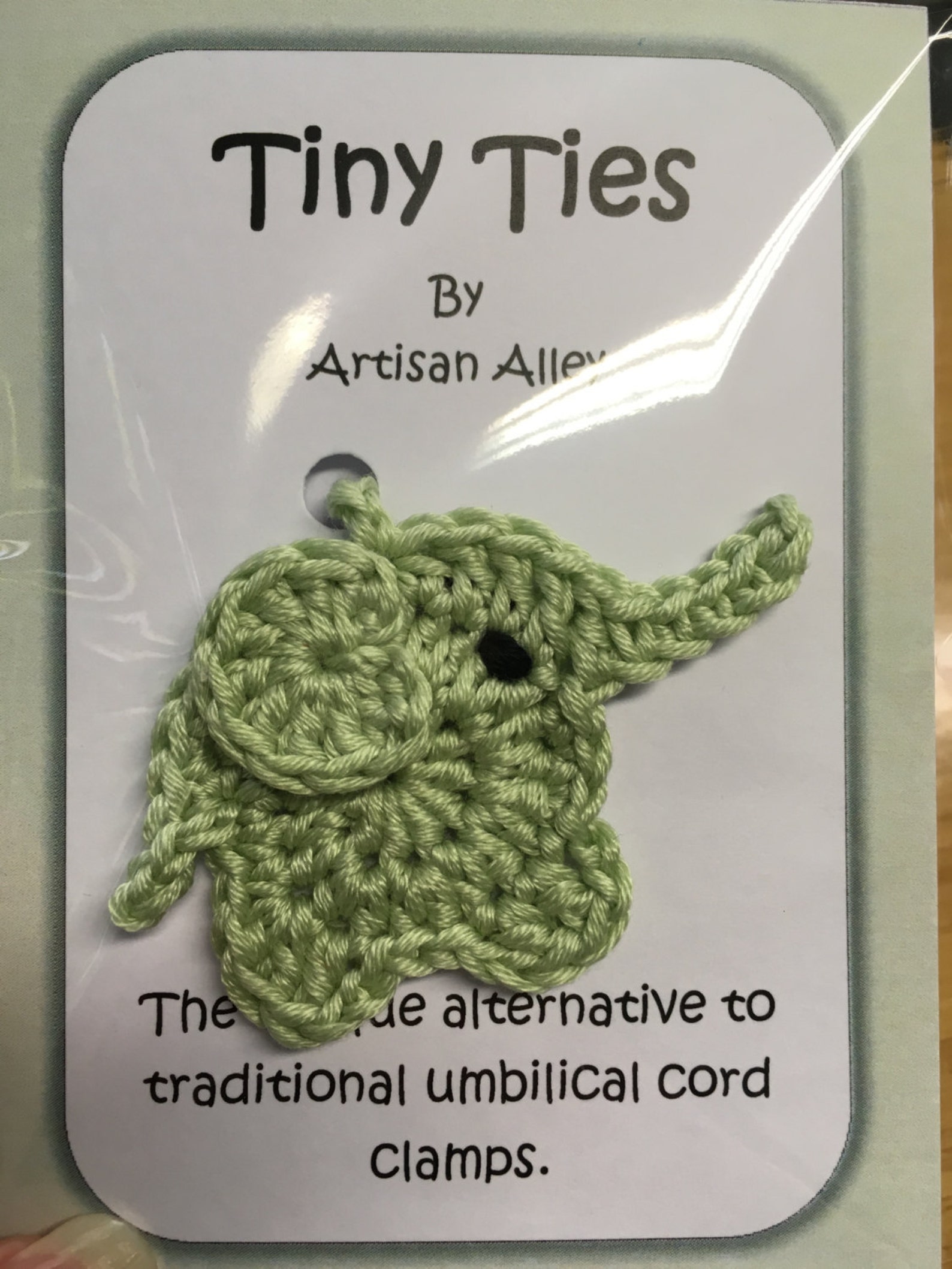 Elephant Tiny Ties, Umbilical Cord Tie, Unisex Baby Shower Gift, Gender ...