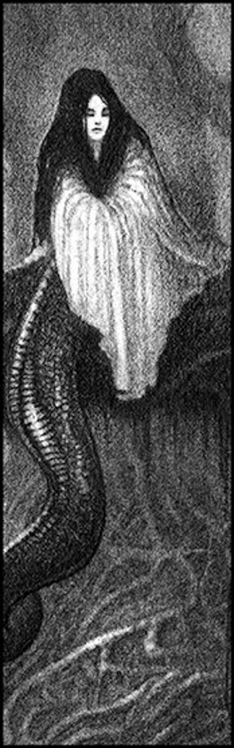 Melusine Original drawing Graphite on paper Fantasy Art | Etsy