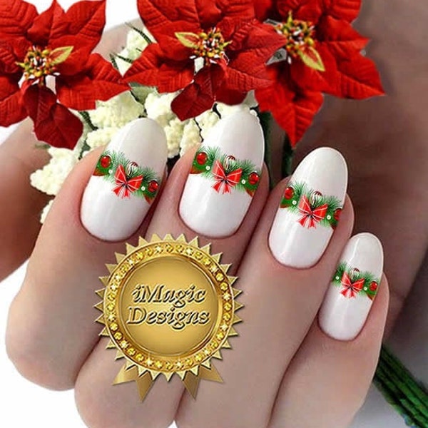 Christmas Nail Decals - Etsy