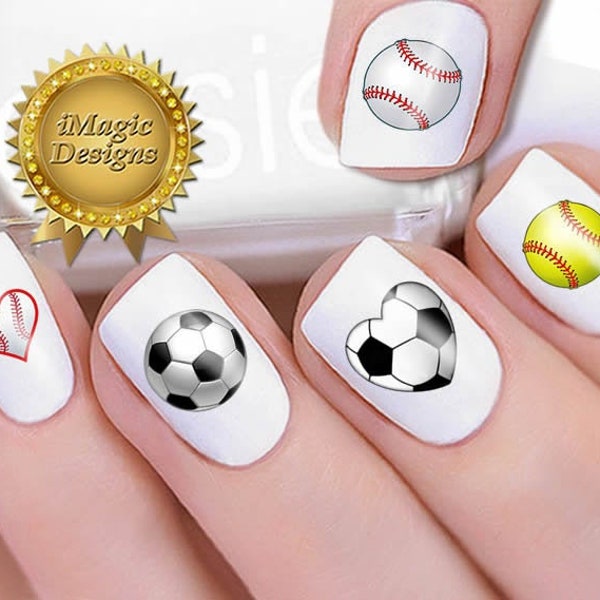 Baseball Nail Decals - Etsy