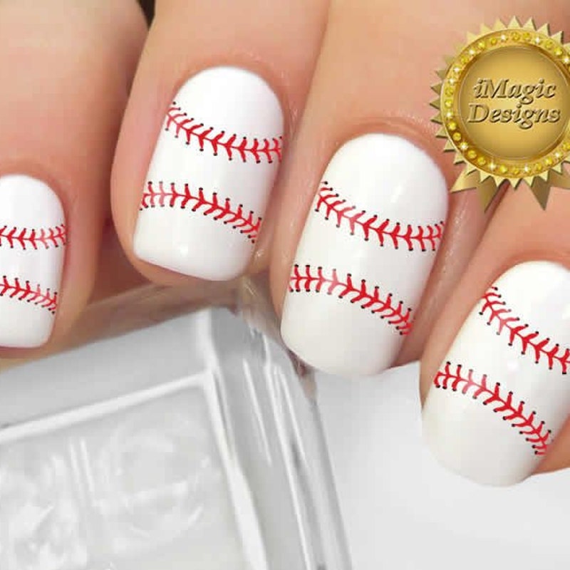 Baseball Nails - Etsy