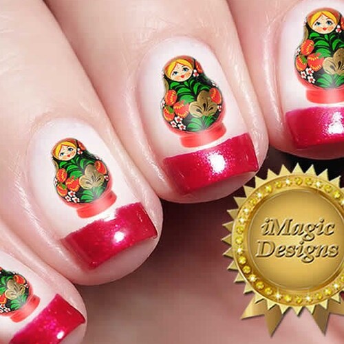 Nail Decals Stickers Water Slide Nail Transfers Matryoshka - Etsy